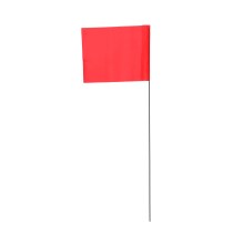 Cansel | Wire Flags - 4" x 5" x 30" - Fluorescent Orange - 100 per Bundle
